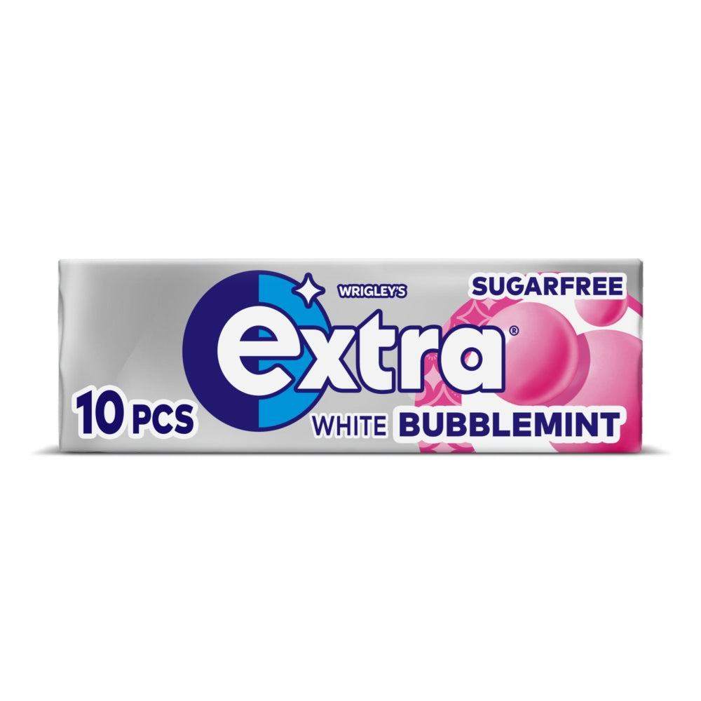 Extra White Bubblemint Sugarfree Chewing Gum 10 Pieces - 30 x 14g Pack ...